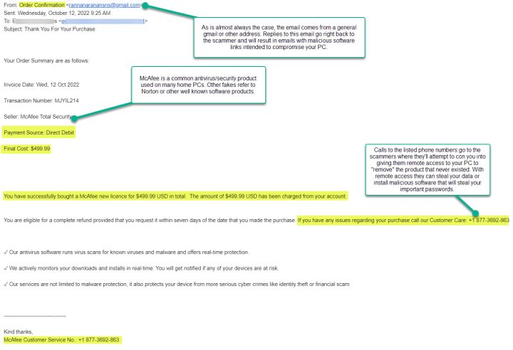 Fake Order Scam – Coastal PC Support